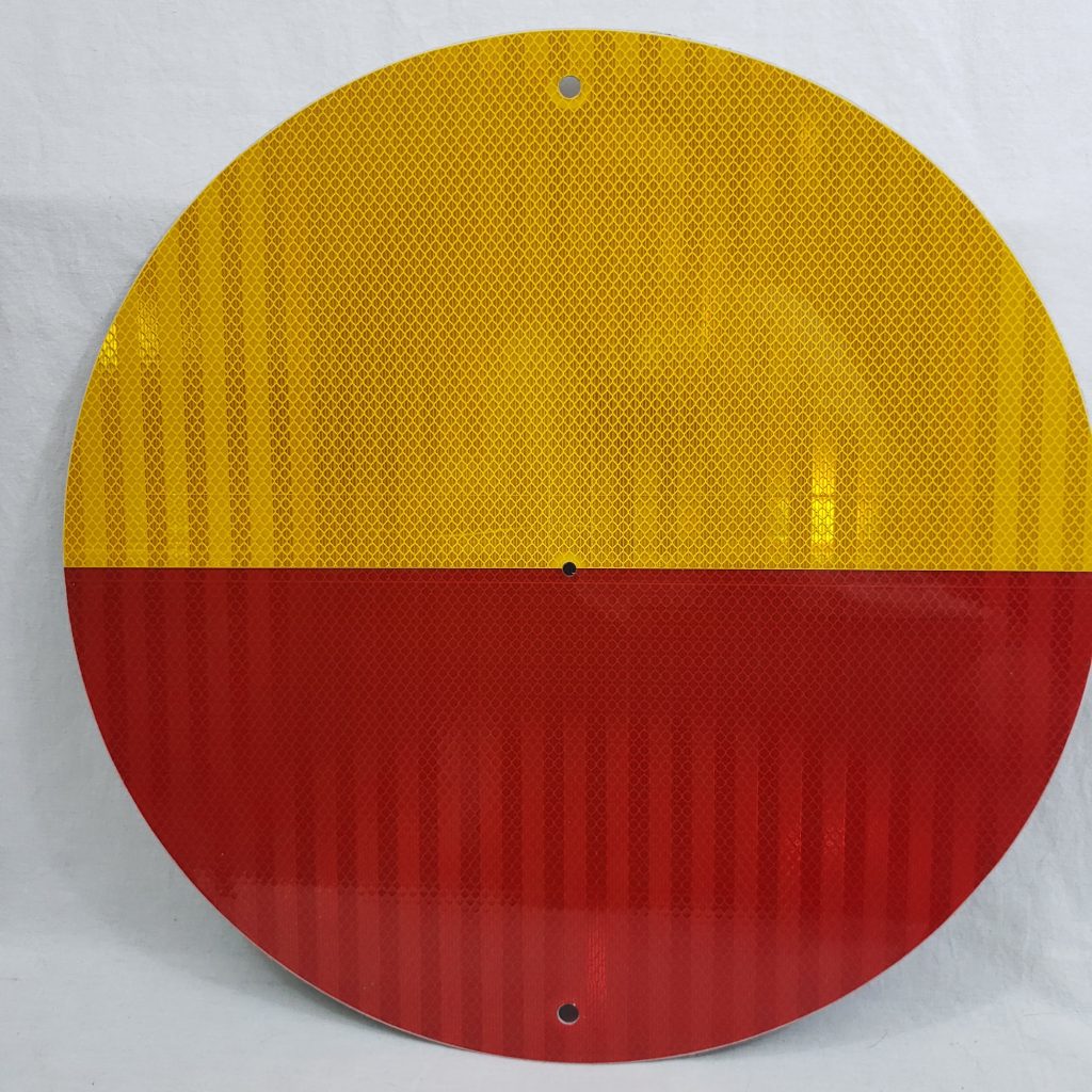 Railroad Tools and Solutions, Inc. | RED AND YELLOW ROUND SIGNAL FLAG
